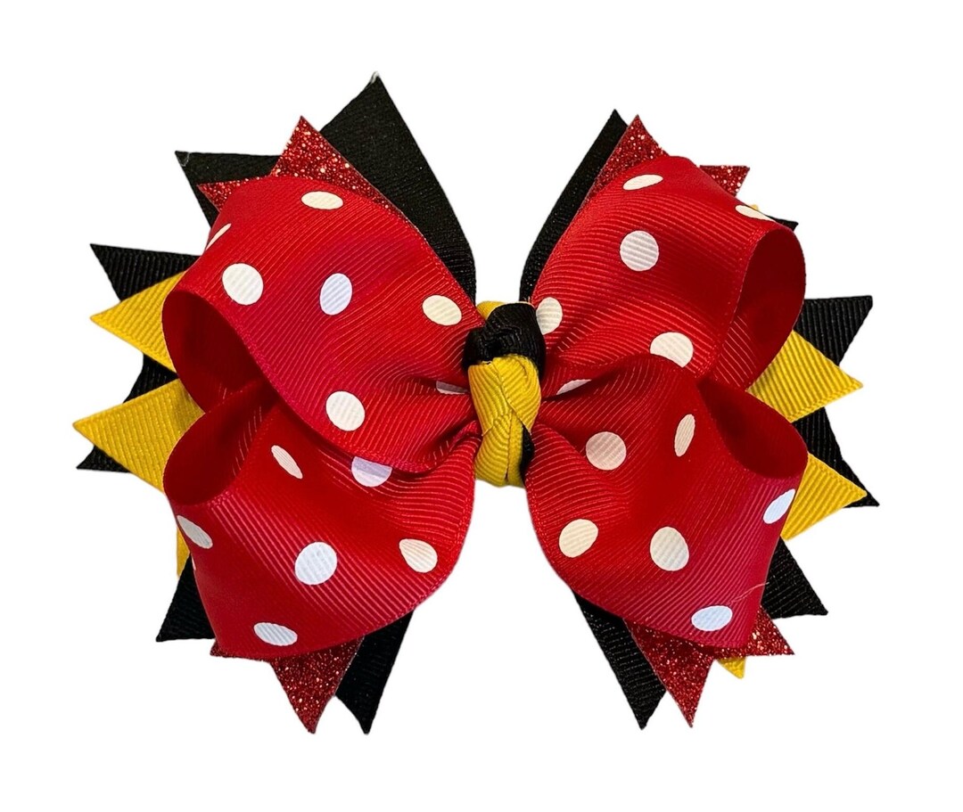 Mouse Hairbow, Red Mouse Hair Bow, Magical Bows, Boutique Hair Bows ...