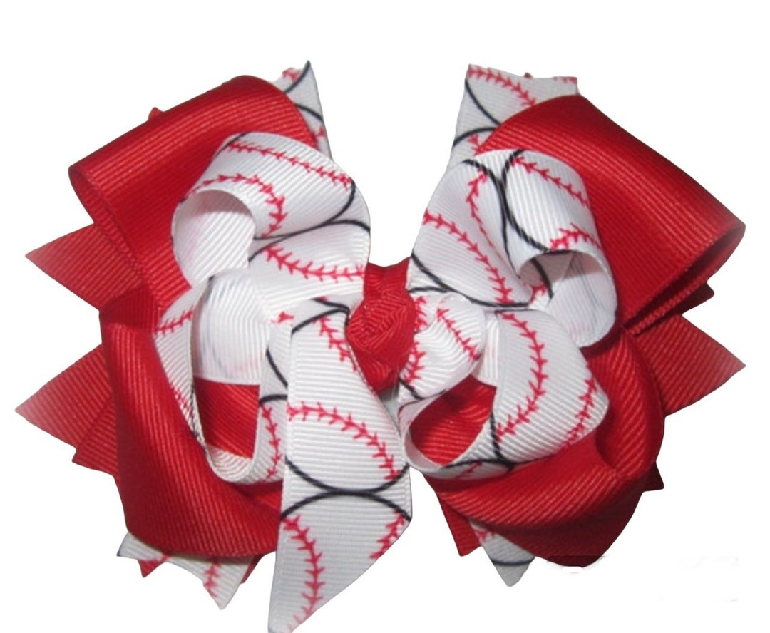 Baseball Hairbow, Team Bows, Baseball Team Bow, Boutique Hair Bow ...
