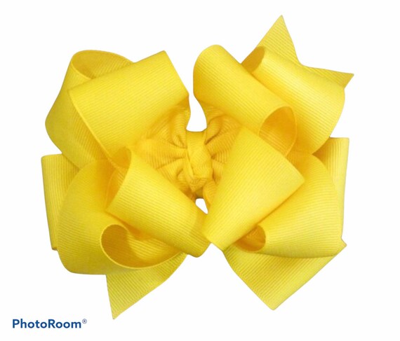 Yellow Hair Bow Yellow Hairbows Girls Big Bows Baby - Etsy