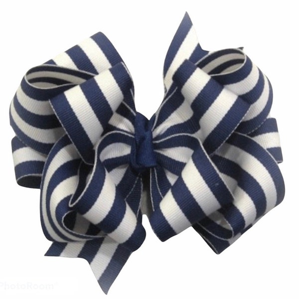 Navy Blue Hair Bow - Etsy