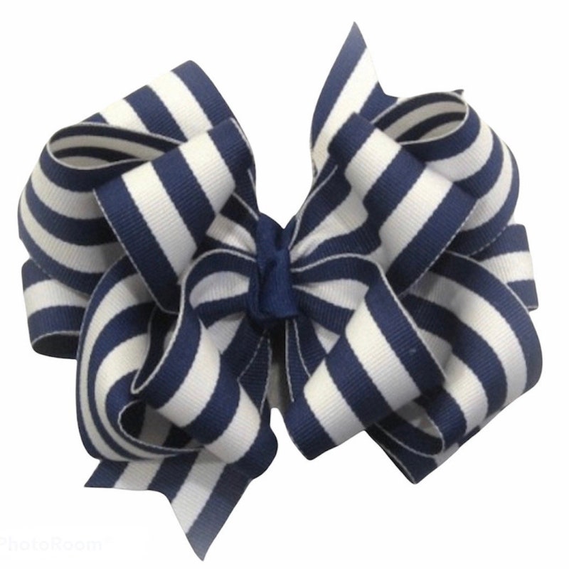 Navy Blue Hair Bow - Etsy