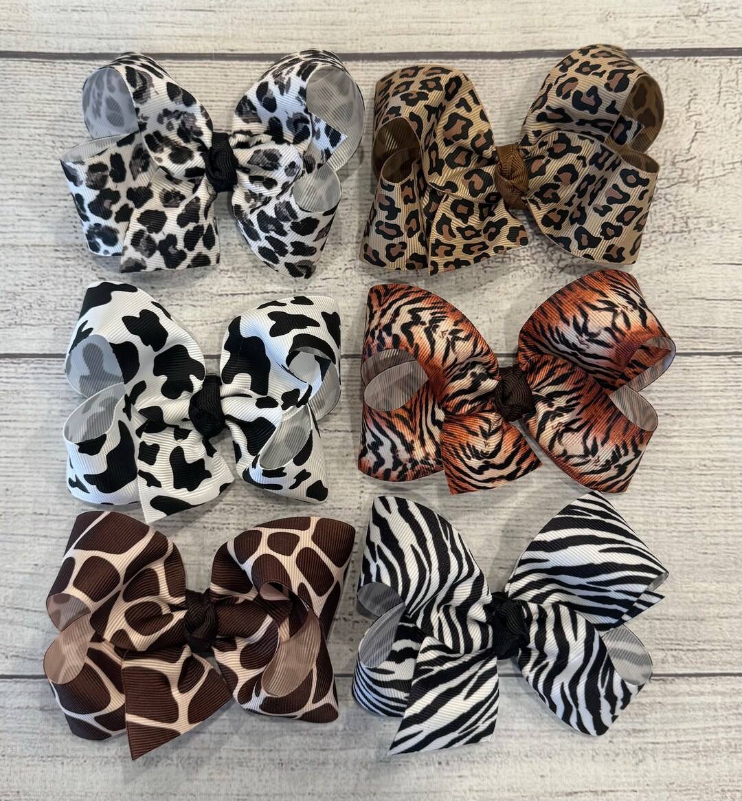 Leopard Hair Bow, Cow Print Bows, Cheetah Bow, Zebra Hairbows, Girls ...