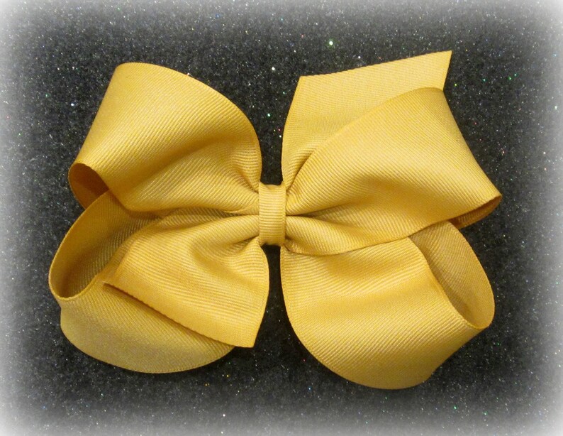 Gold Hair Bow Gold Hairbow GOLD Hairbows Basic Bows | Etsy