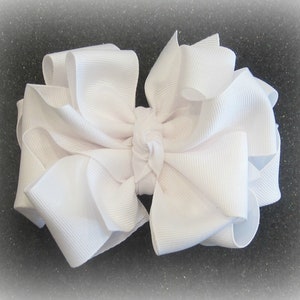 Big White Bow, White Hairbows, Girls White Bow, Baby White Headband ...