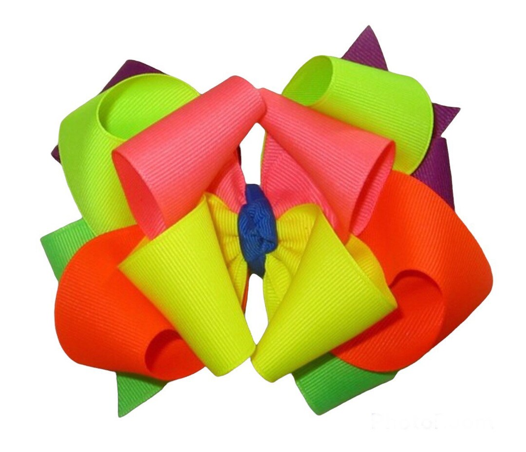Neon Hair Bow Girls Neon Bows M2m Neon Bow Neon Baby - Etsy