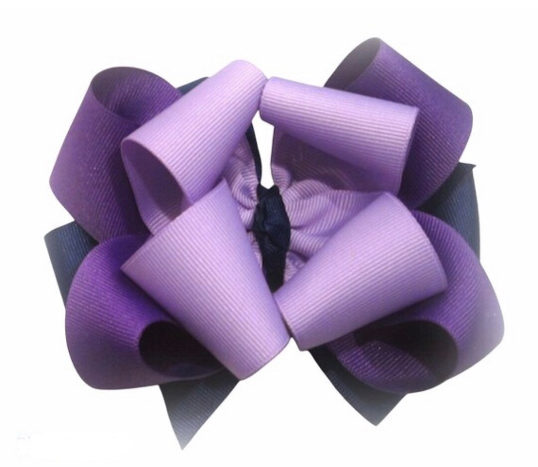 Purple Ombre Bow, Purple Hairbow, Stacked Bows, Girls Hairbows ...