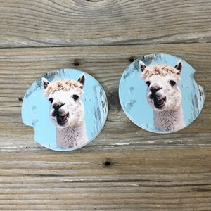 Alpaca Rustic Wood Coasters, Set of 2 Car Coasters - Etsy