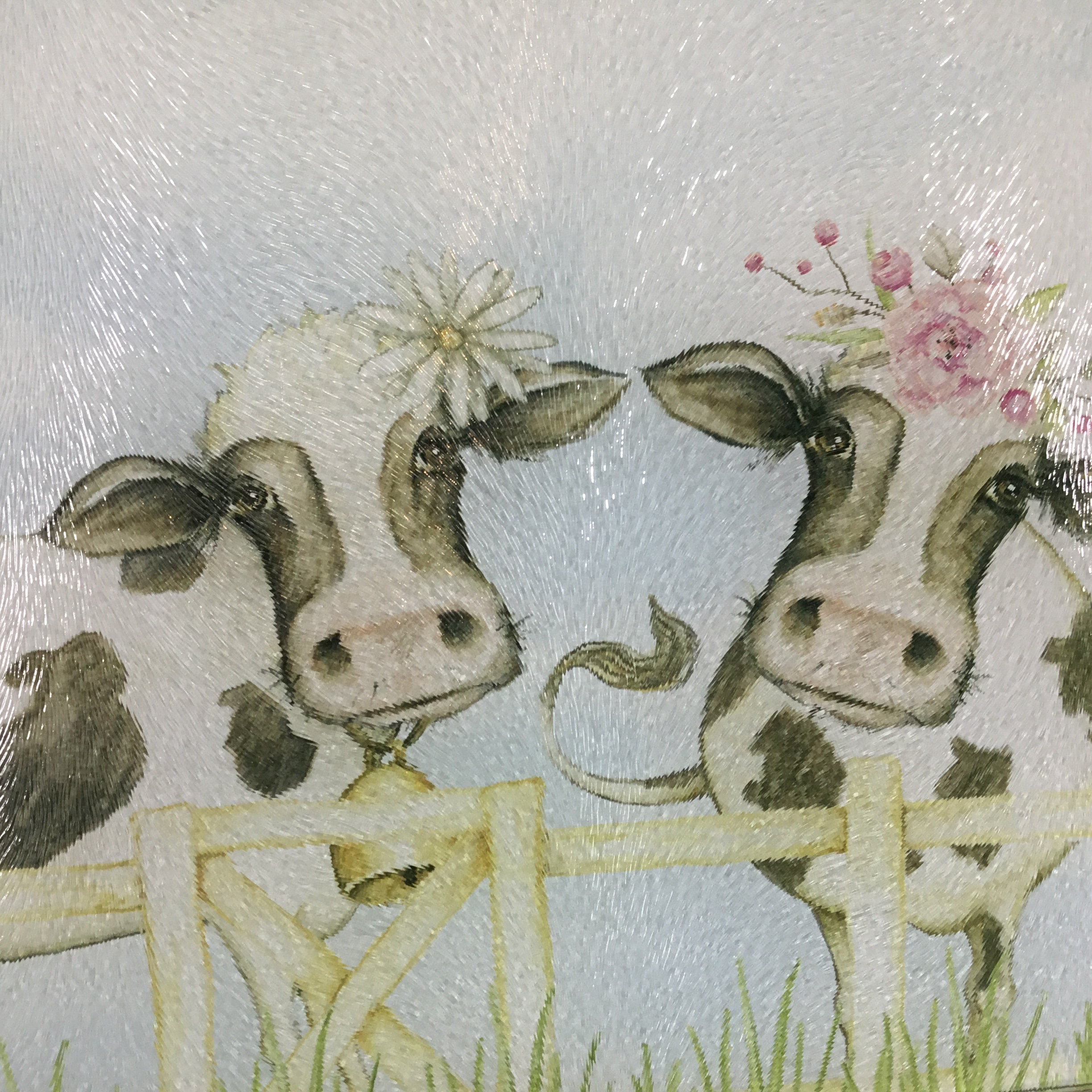 Holstein Cow Friends Glass Cutting Board Kitchen Decor | Etsy