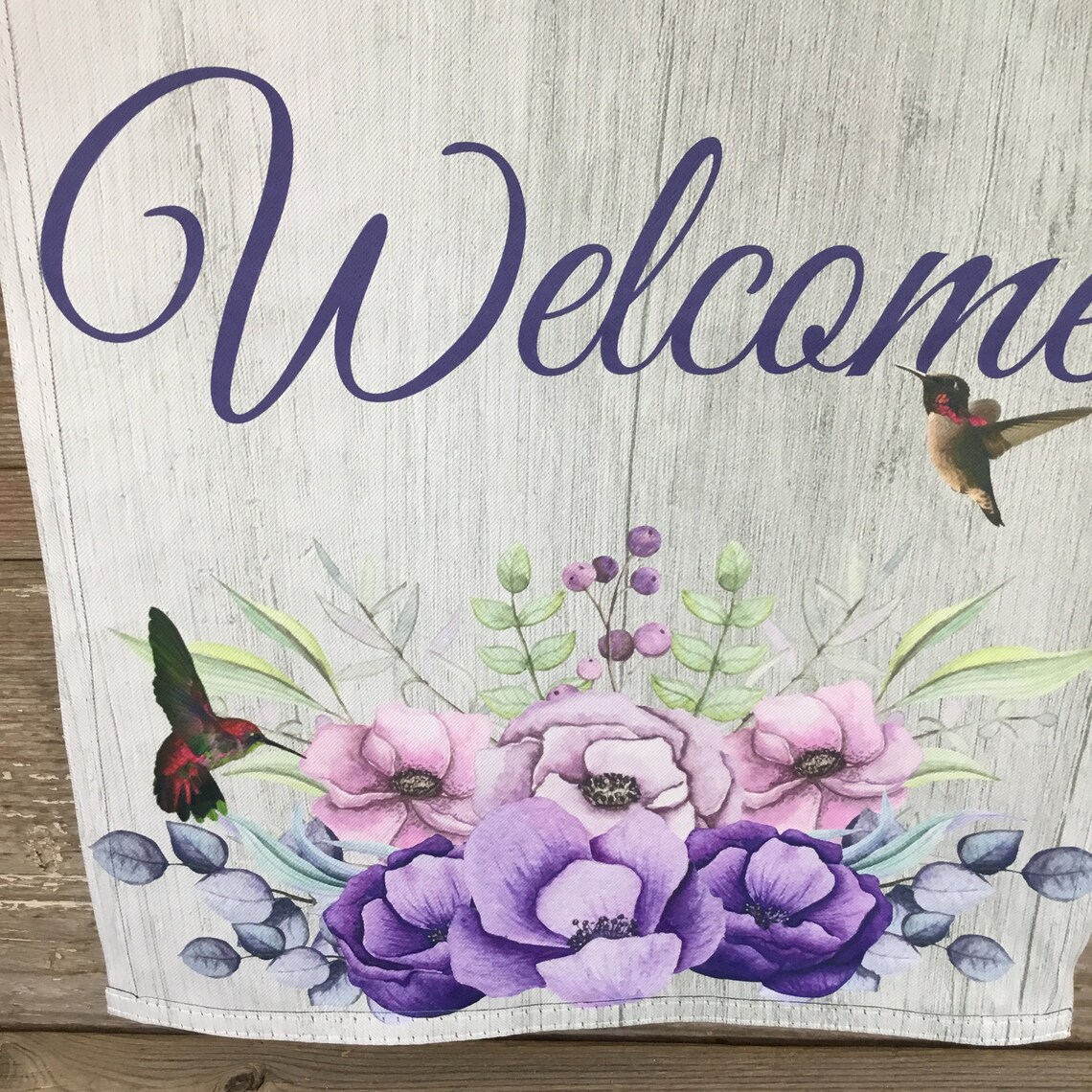 Welcome Hummingbirds & Flowers Garden Flag - Etsy