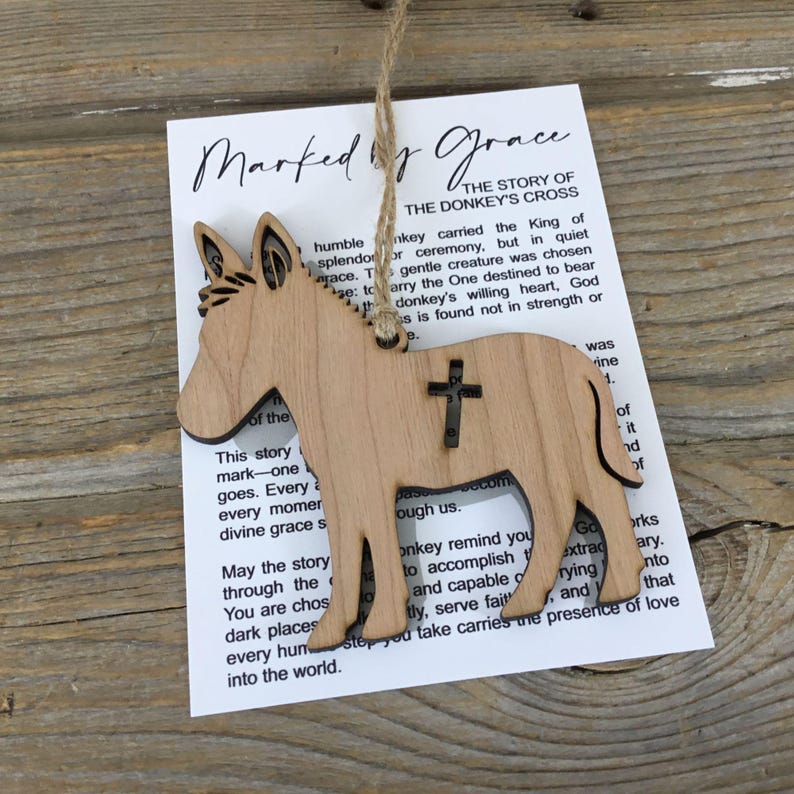 Donkey Story Card Ornament – the Story of the Donkey’s Cross - Etsy