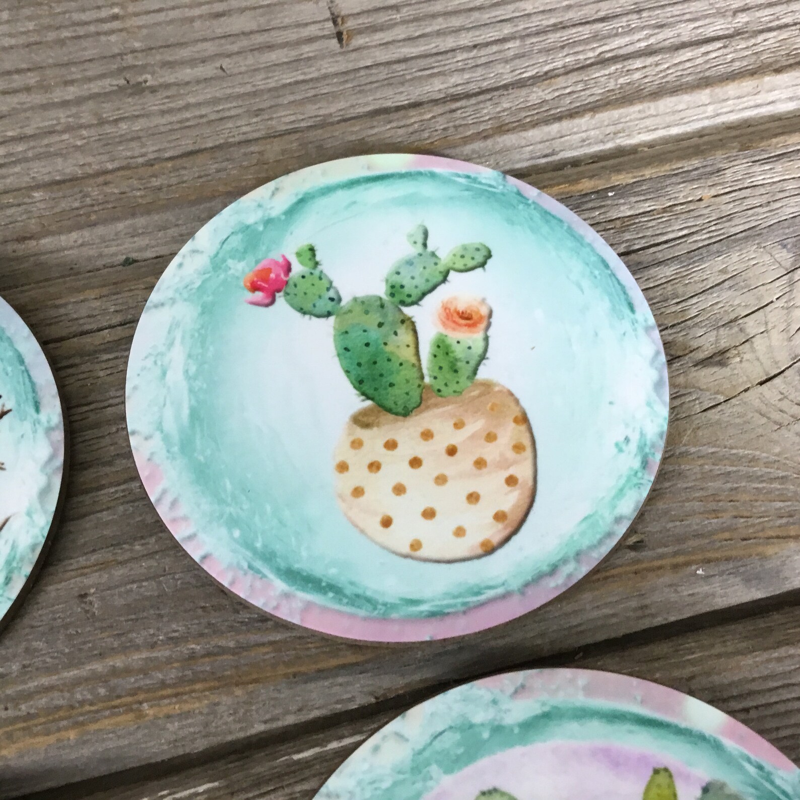 Cactus Hardboard Coasters Set of 4 Coasters - Etsy