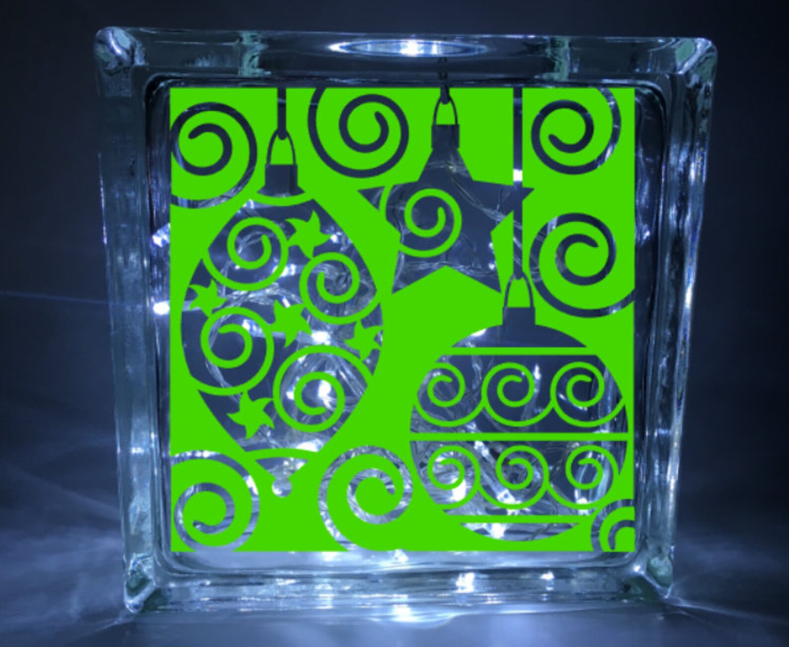Holiday Baubles Glass Block Vinyl Decal Glass Block Decal - Etsy