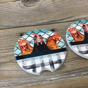 Funny Chickens Car Coasters Set of 2 - Etsy