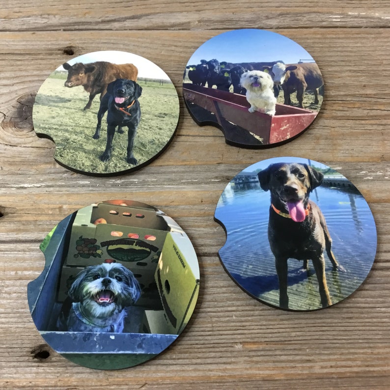 Personalized Car Coasters Set of 2 Photo Car Coasters Custom - Etsy