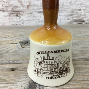 Vintage Souvenir Dinner Bell Handbell Williamsburg Virginia Two Tone ...