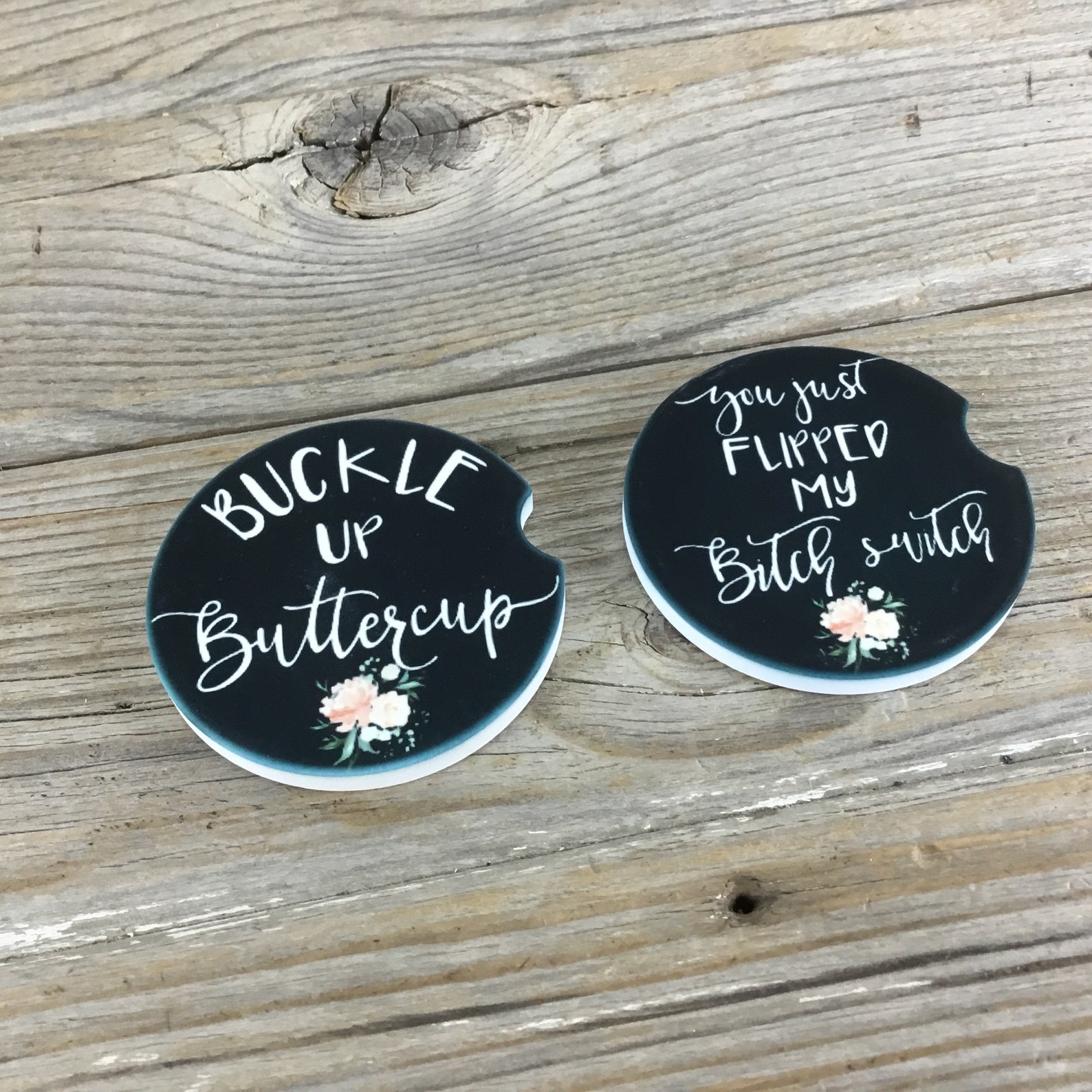 Buckle up Buttercup Car Coasters Set of 2 Car Coasters - Etsy