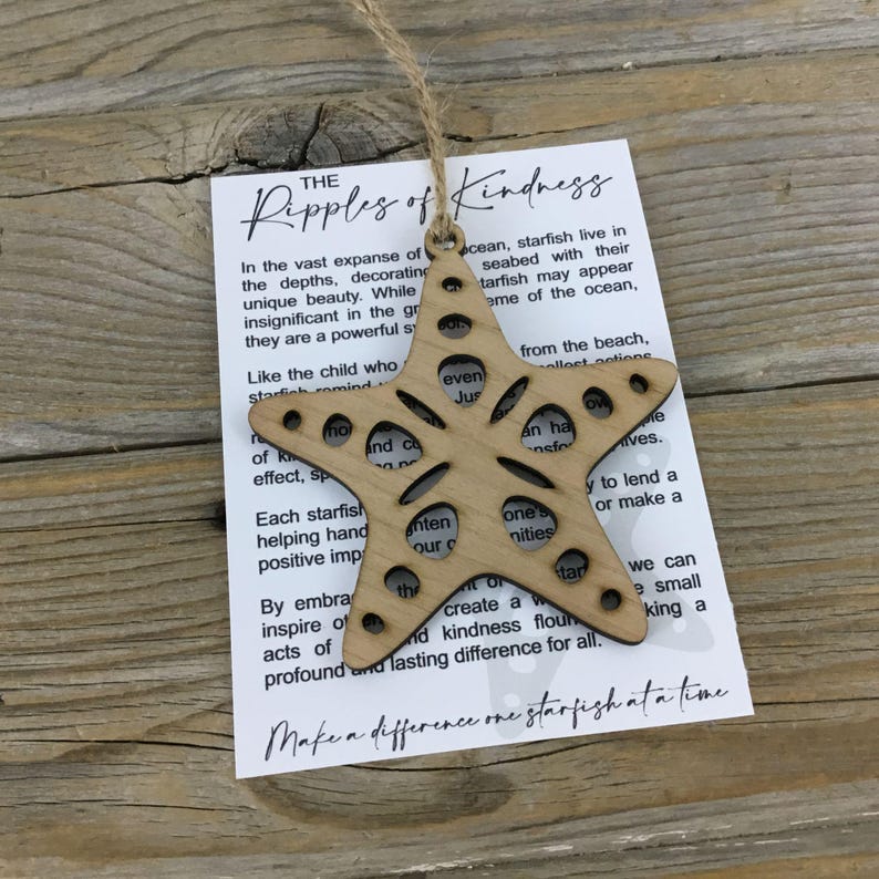Starfish Ripples of Kindness Story Card Ornament - Etsy