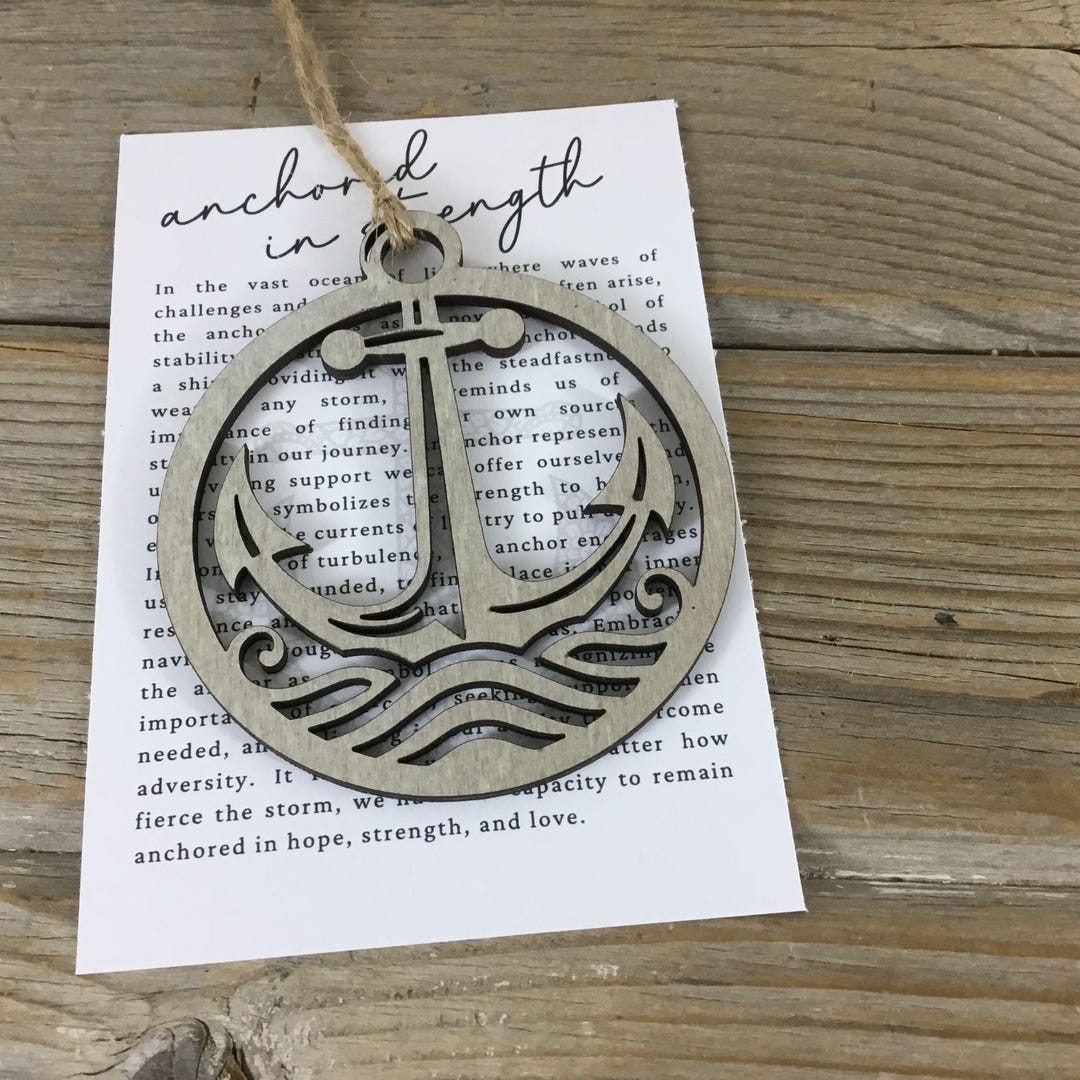 Anchor - Anchored in Strength Wood Story Card Ornament - Etsy