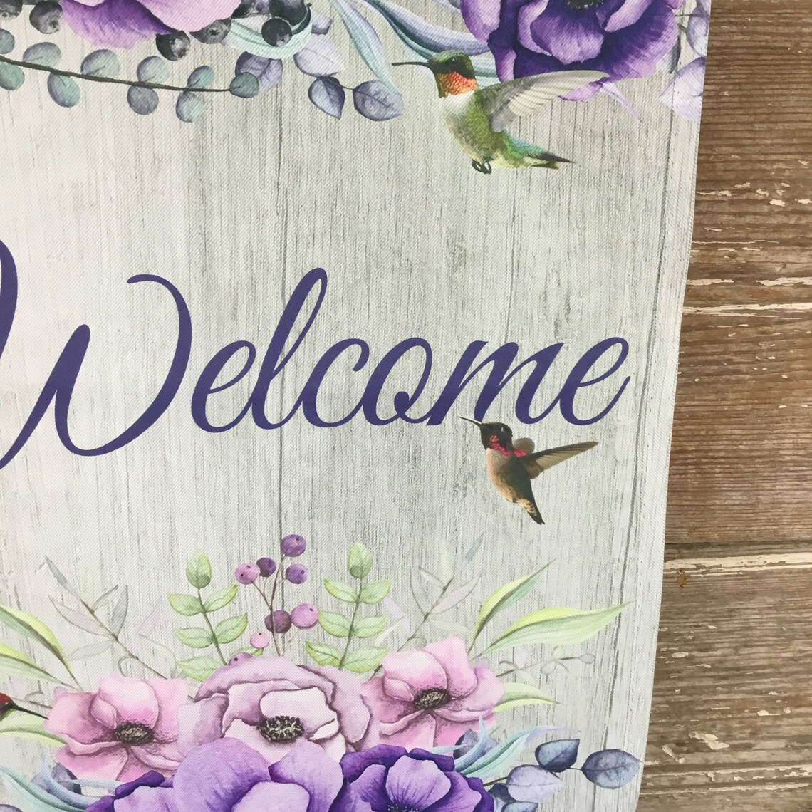 Welcome Hummingbirds & Flowers Garden Flag - Etsy