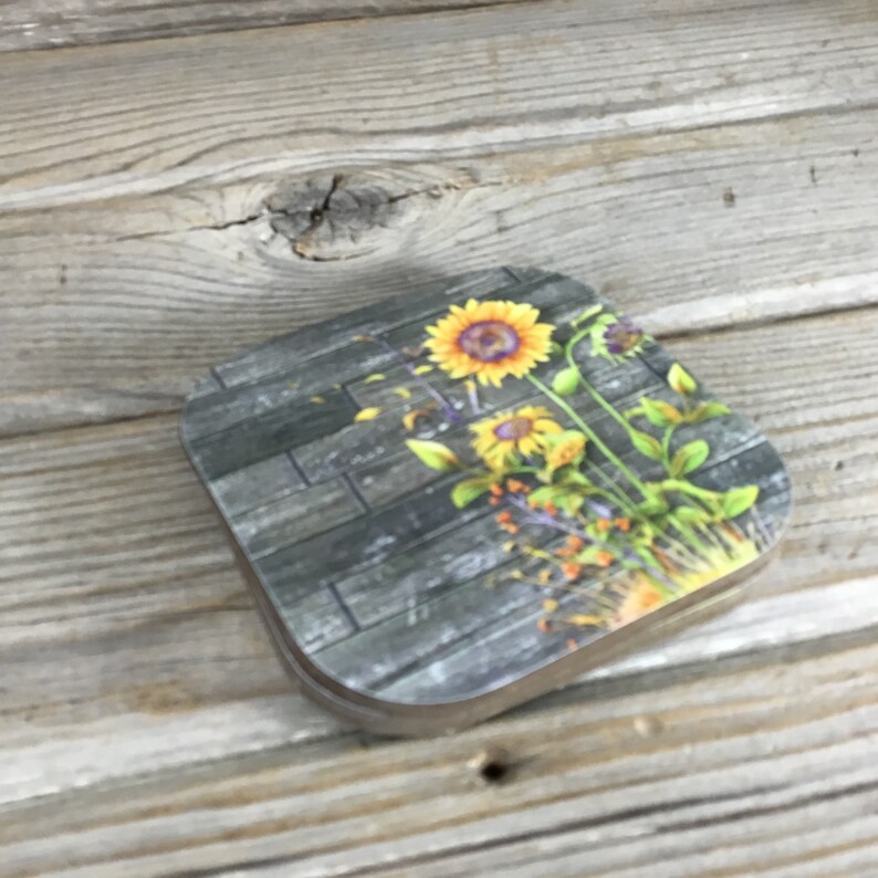 Rustic Sunflower Coasters Set of 4 Coasters Hardboard - Etsy