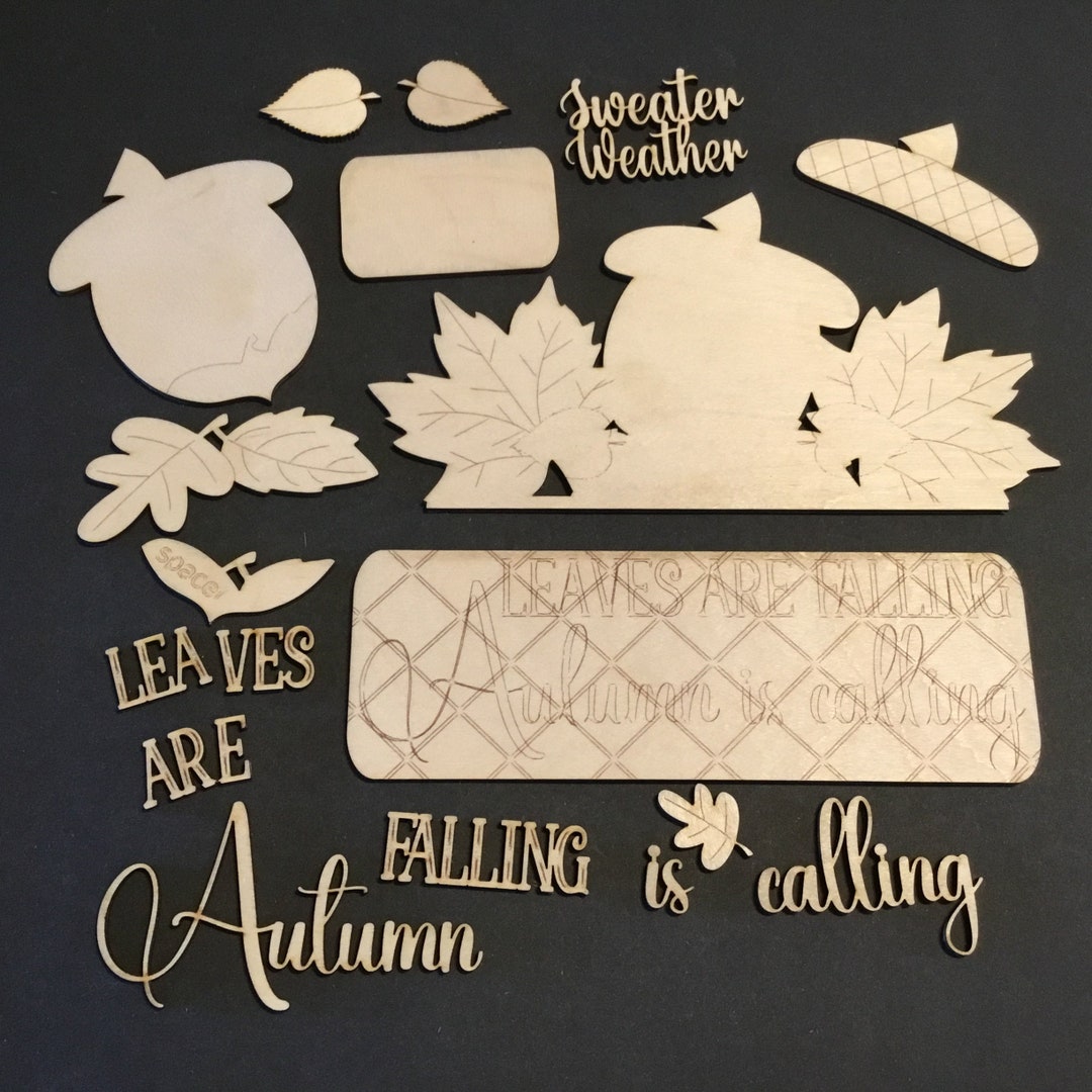 Autumn Leaves Insert - Unpainted DIY Paint Kit for Interchangeable ...