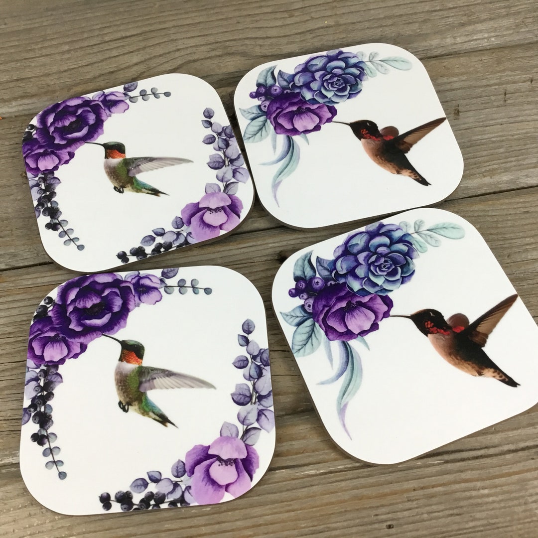 Hummingbird Coasters Set of 4 - Etsy