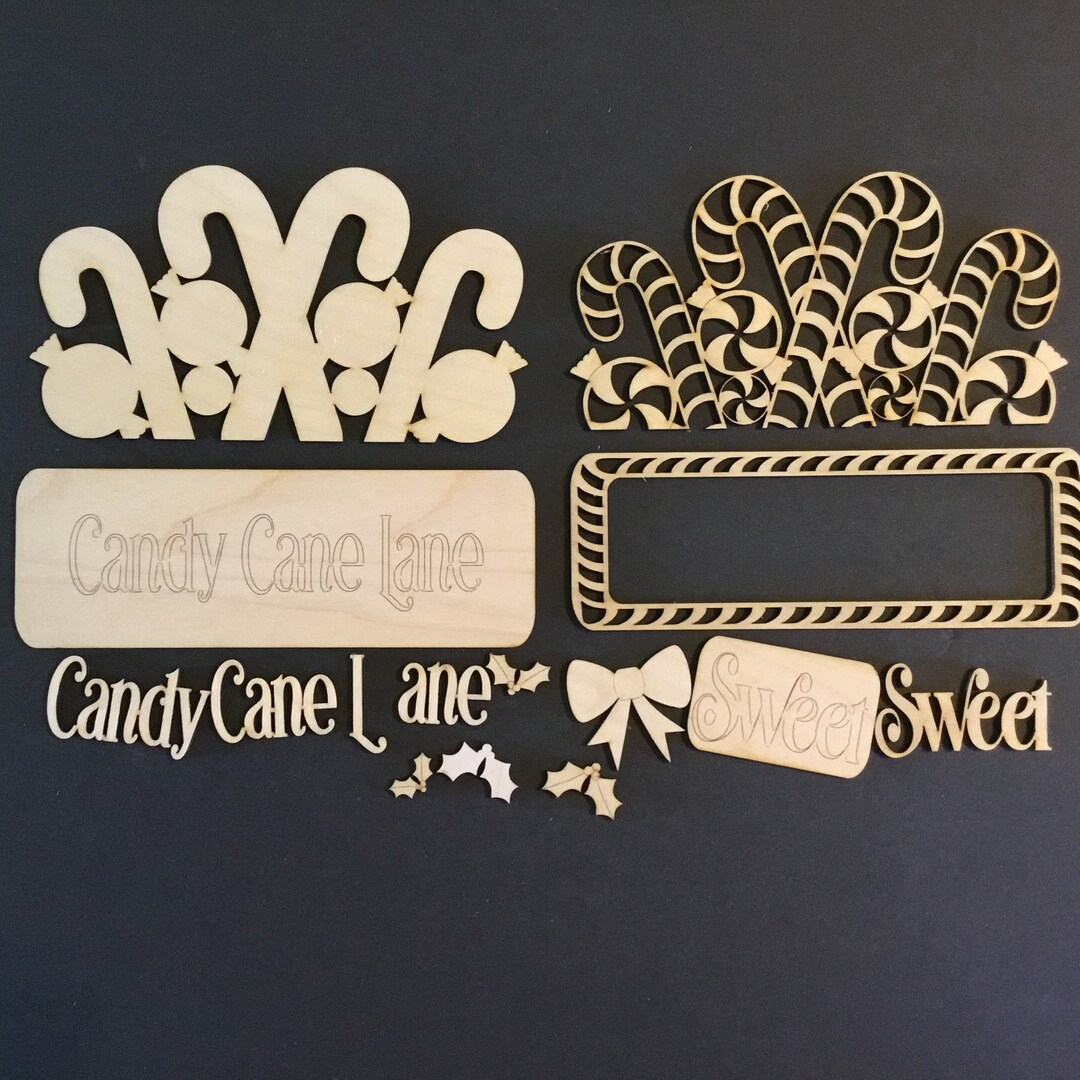 Candy Cane Lane Insert - Unpainted DIY Paint Kit for Interchangeable ...