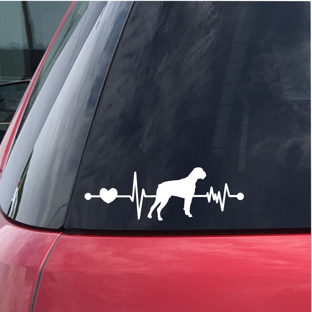 Boxer EKG Heartbeat Decal - Etsy