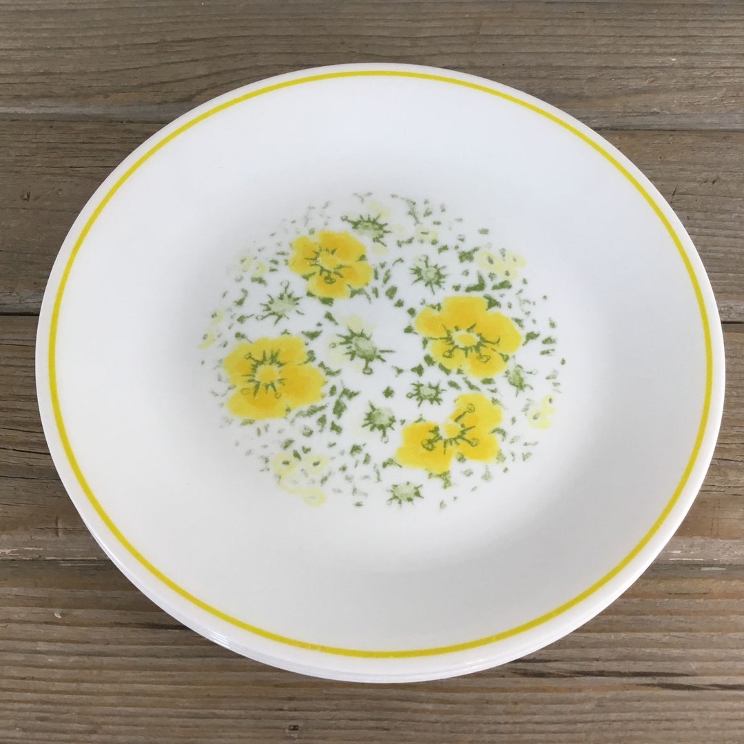 Set of 4 Corelle April Luncheon Plates 8.5 Yellow Flowers - Etsy