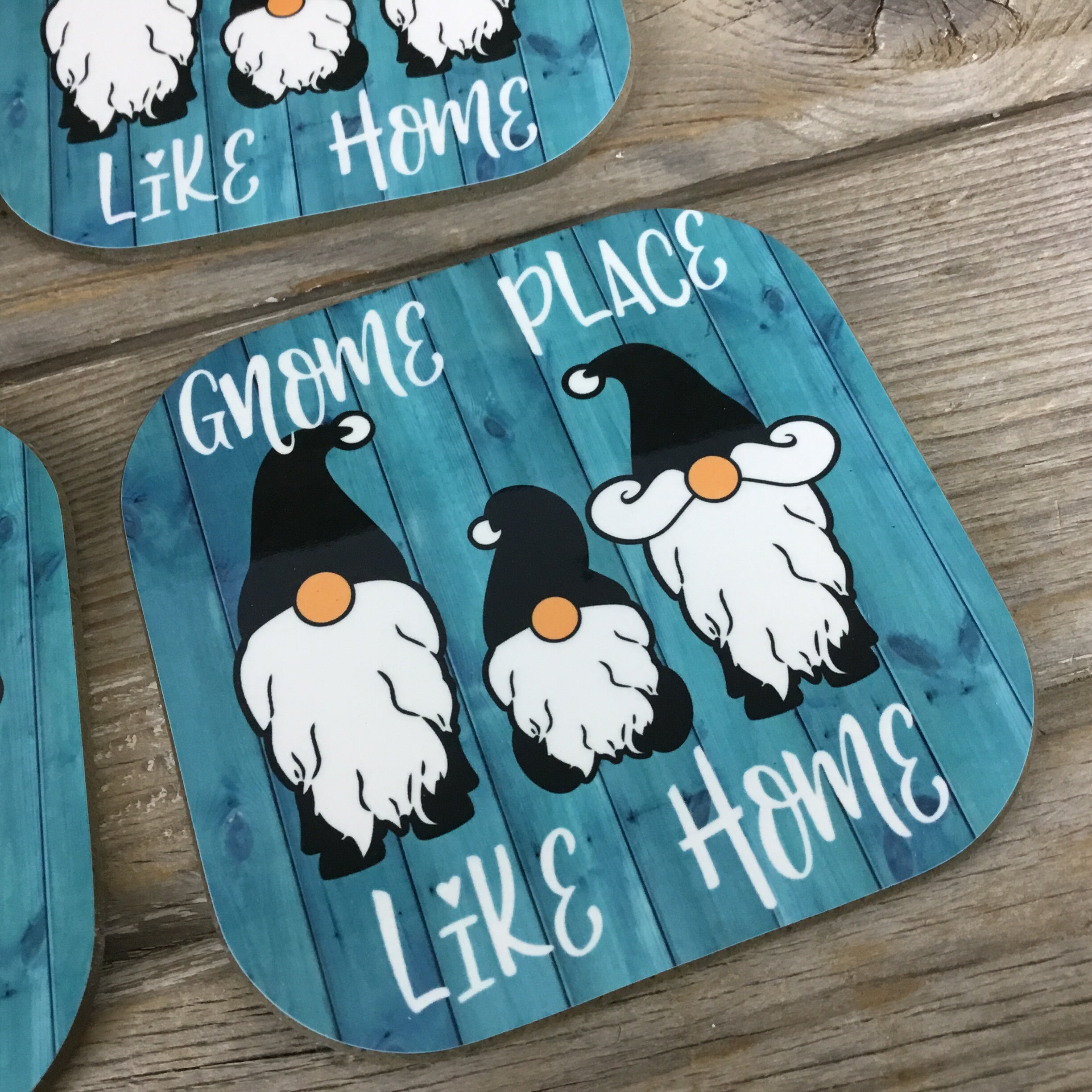 Gnome Place Like Home Coasters Set of 4 Coasters Gnome | Etsy