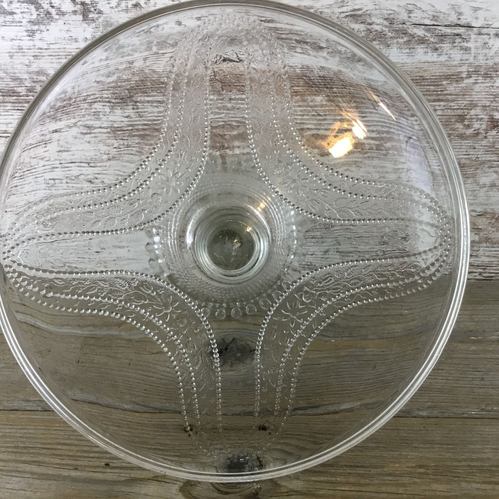 Antique EAPG Garfield Drape Canadian Drape Round Glass Cake Stand Circa ...