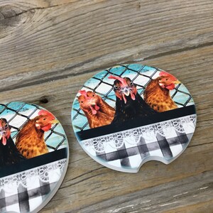 Funny Chickens Car Coasters Set of 2 - Etsy