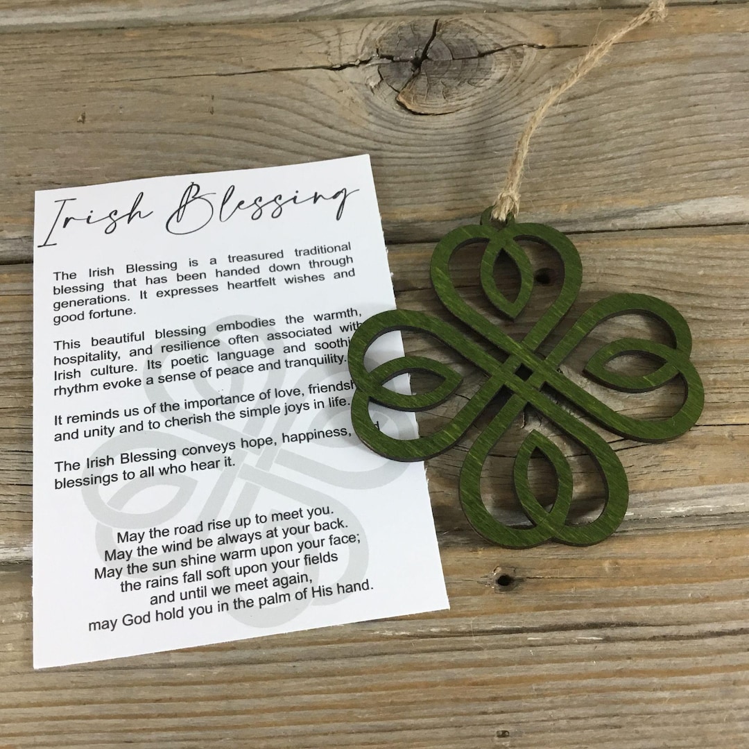 Irish Blessings Four Leaf Clover Story Card Ornament - Etsy