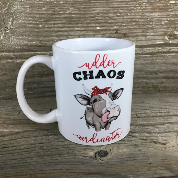 Mugs Cow with Bandana Udder Chaos Coordinator Cow Coffee Mug Drinkware ...