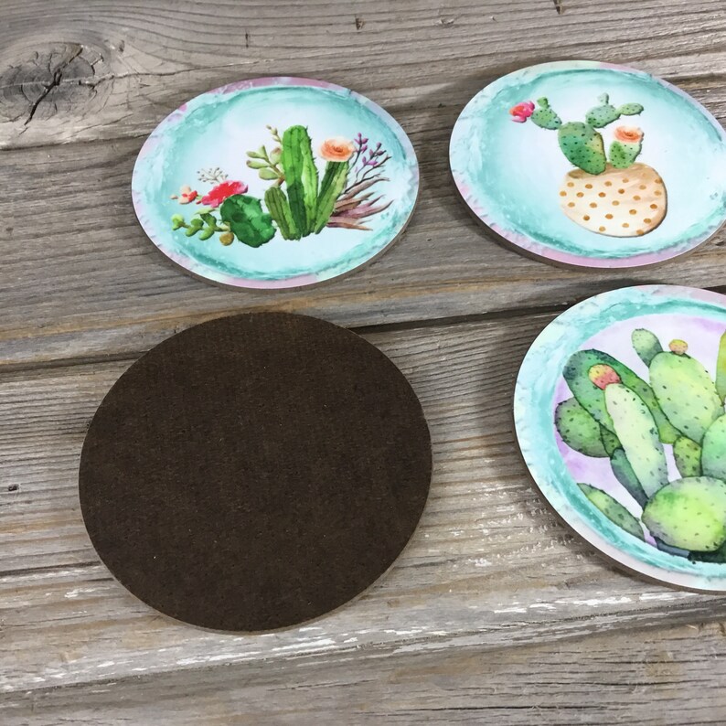 Cactus Hardboard Coasters Set of 4 Coasters - Etsy