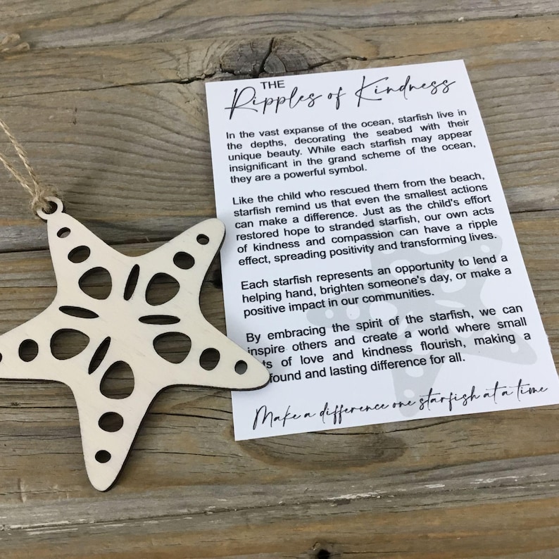 Starfish Ripples of Kindness Story Card Ornament - Etsy