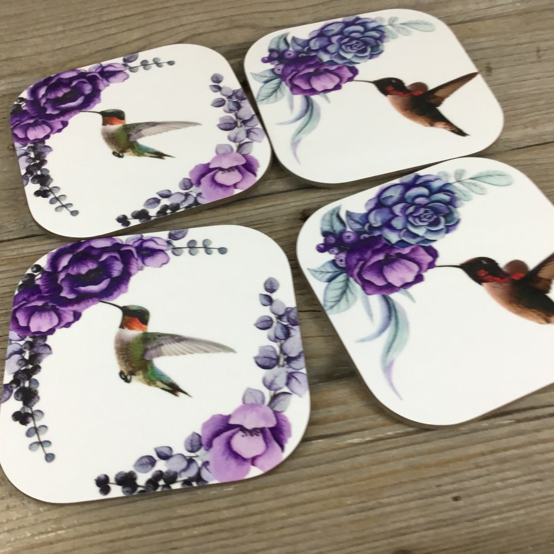 Hummingbird Coasters Set of 4 | Etsy