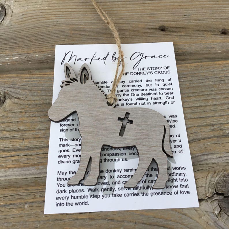 Donkey Story Card Ornament – the Story of the Donkey’s Cross - Etsy
