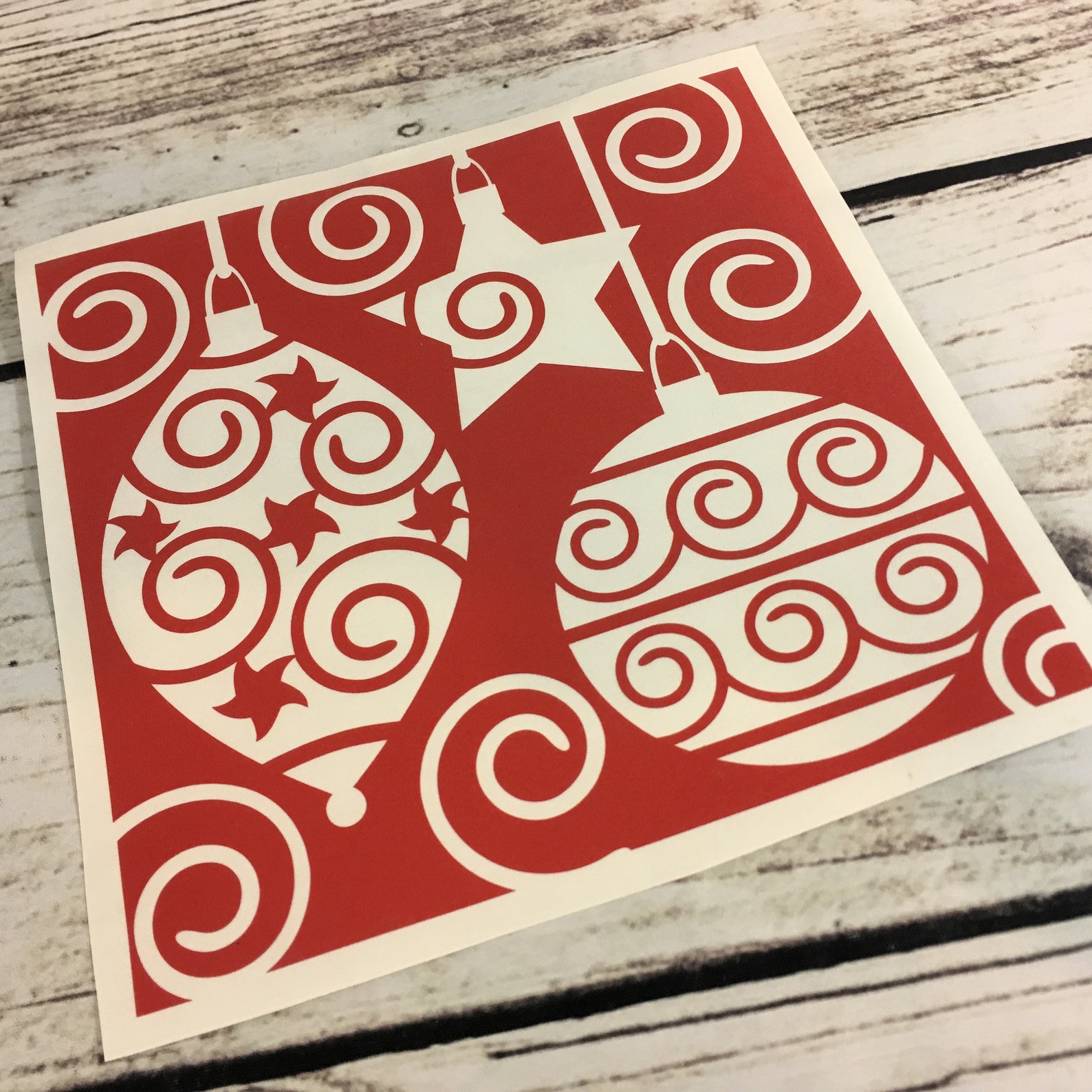 Holiday Baubles Glass Block Vinyl Decal Glass Block Decal - Etsy