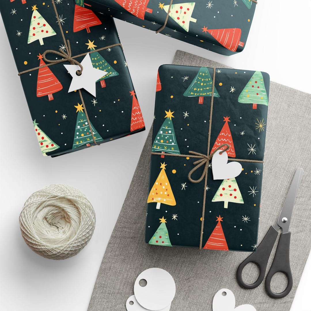 Luxury Christmas Tree Wrapping Paper High-definition Print Christmas ...