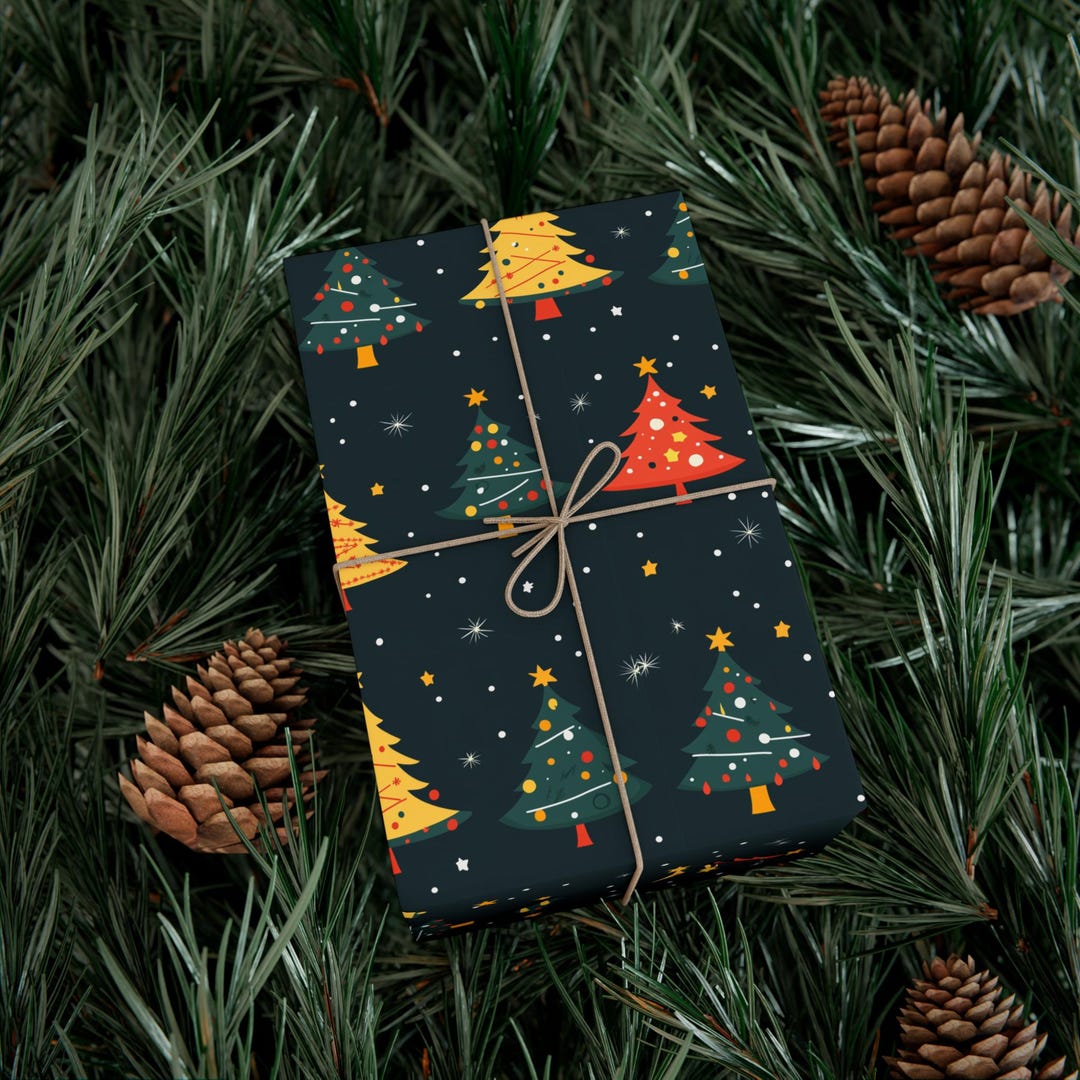 Luxury Christmas Tree Wrapping Paper High-definition Print Christmas ...