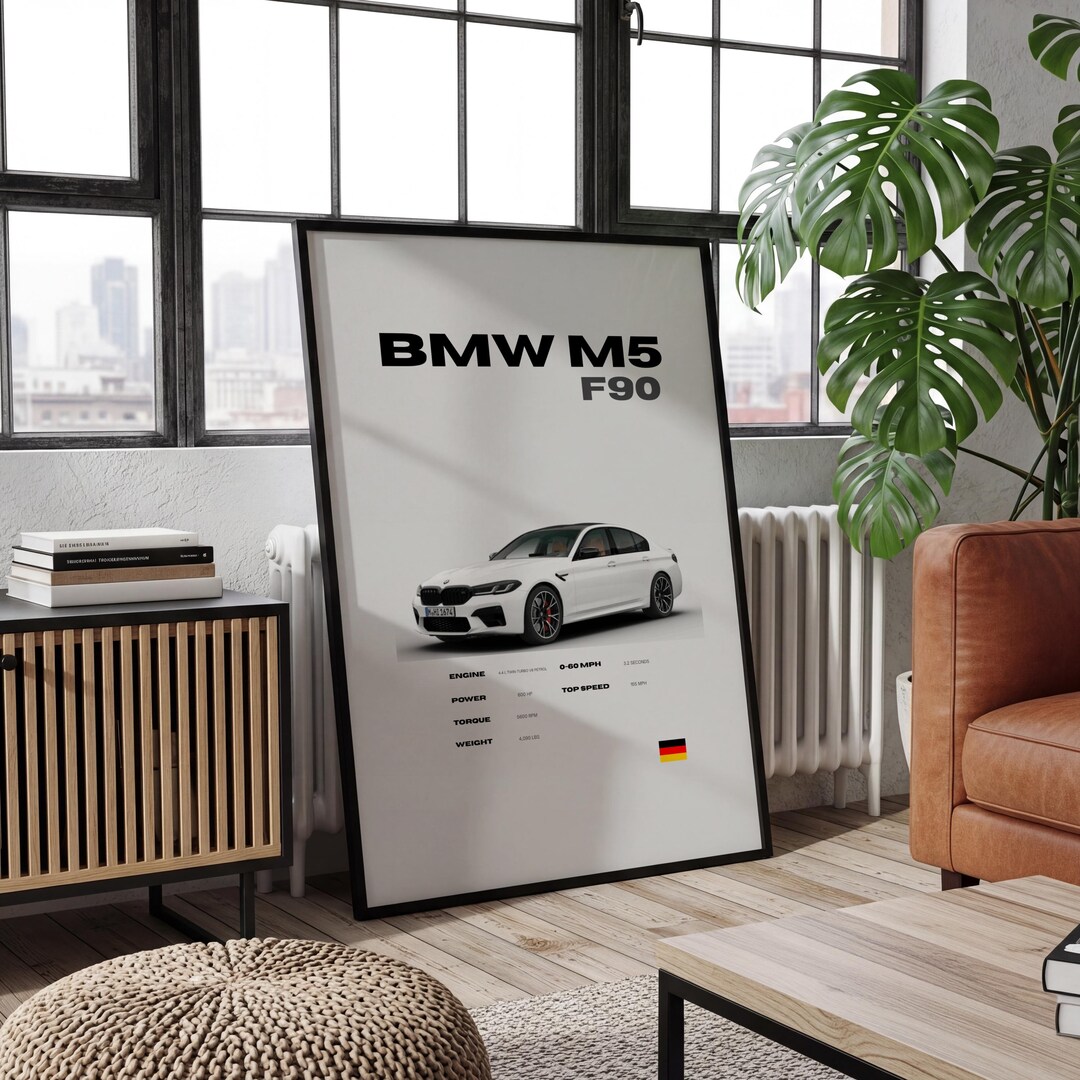 Póster del BMW M5 F90 / Póster enrollable de coche, impresión ...