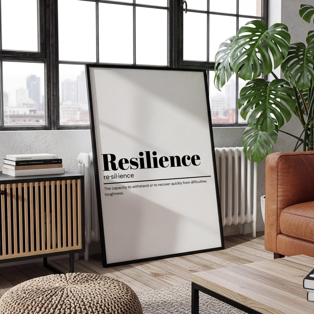 Resilience Definition Poster Rolled Poster | Minimalist Typography Wall ...