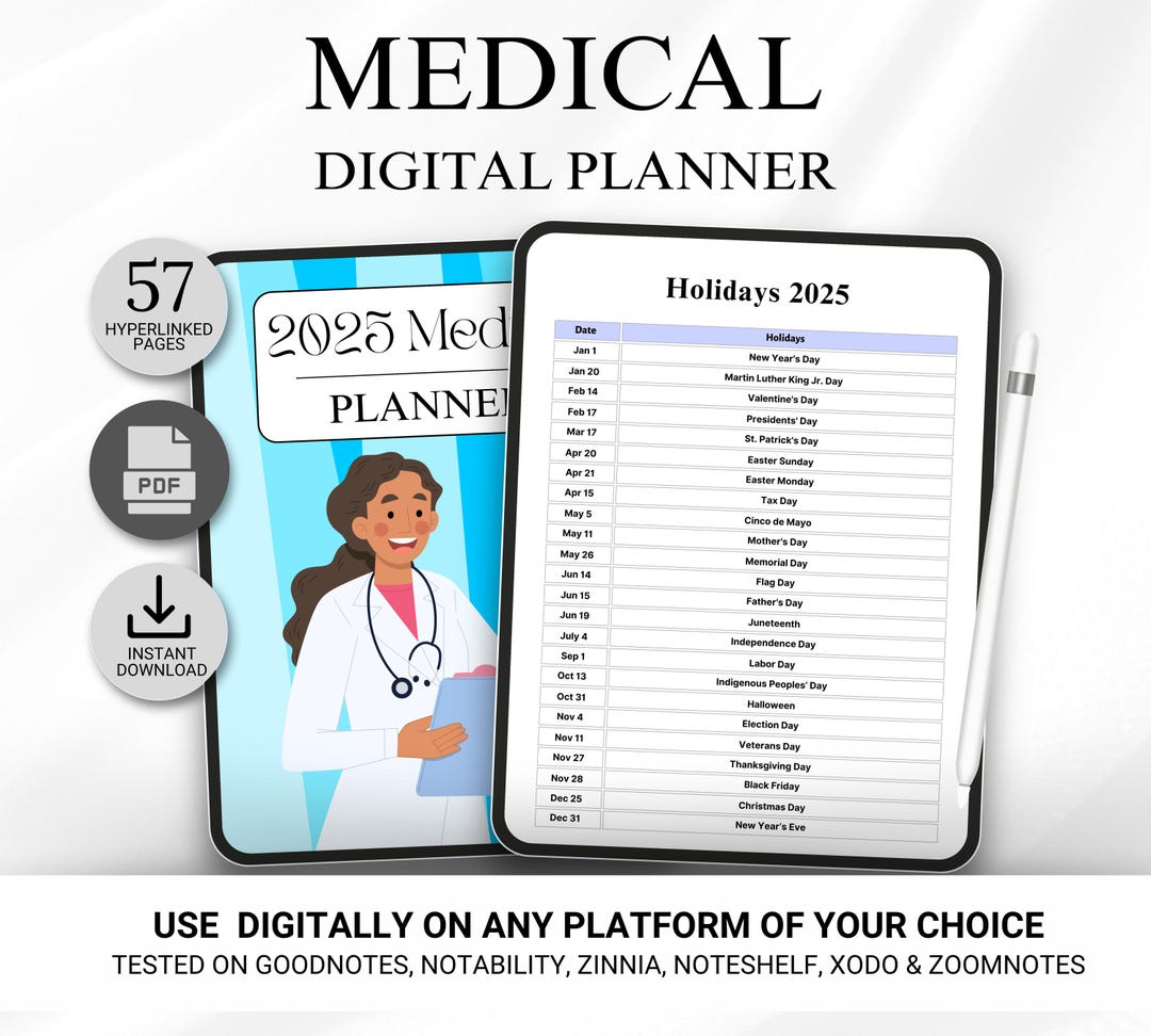 Digital Medical Tracker, Printable Health Tracker Planner, Chronic ...