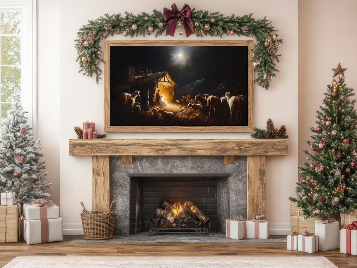 Frame TV Art, Manger Scene, Nativity Scene With Jesus Christ, Samsung ...