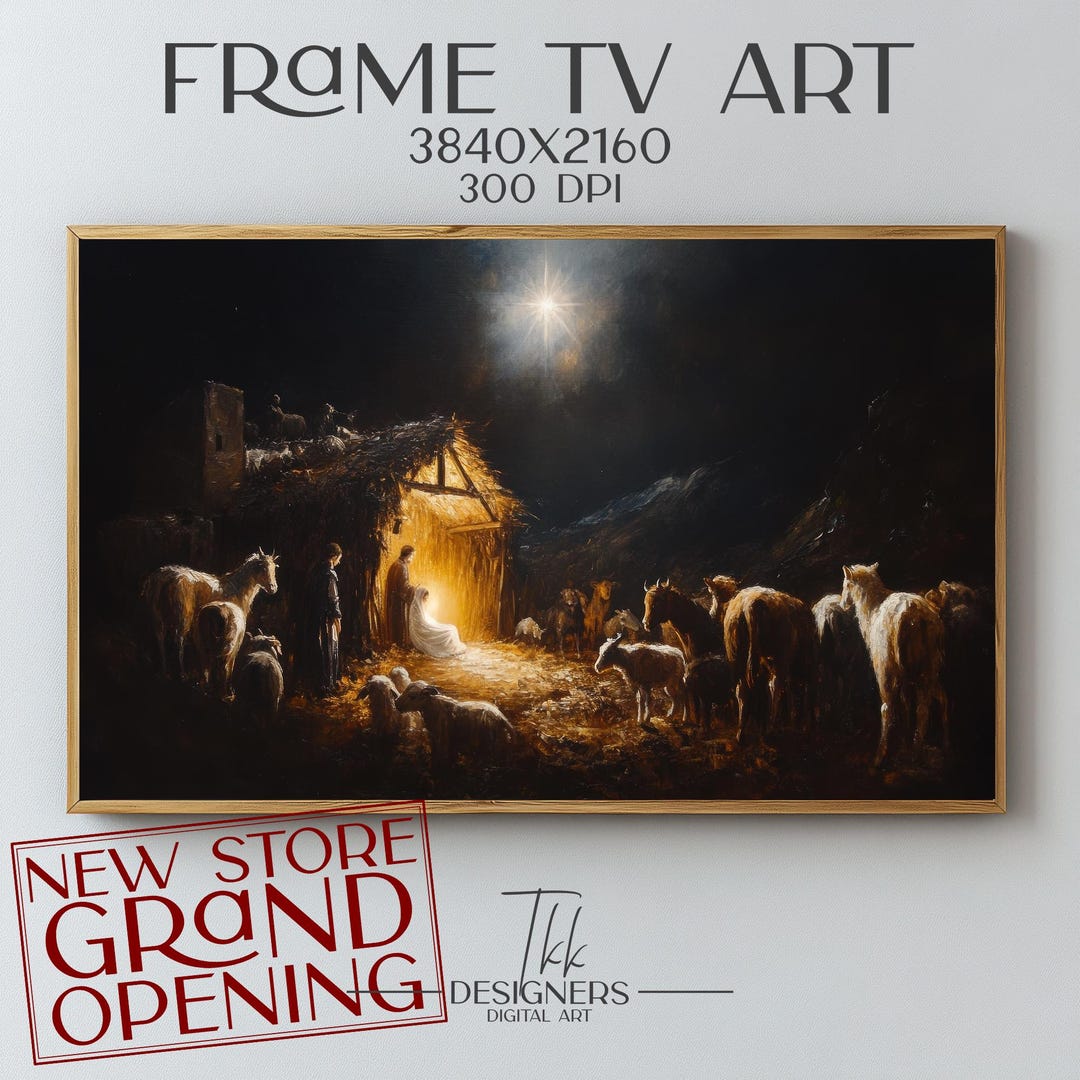 Frame TV Art, Manger Scene, Nativity Scene With Jesus Christ, Samsung ...