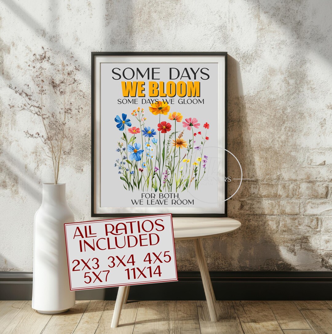 Bloom and Gloom Flower Art, Digital Wall Art Download, Moody Wall Art ...