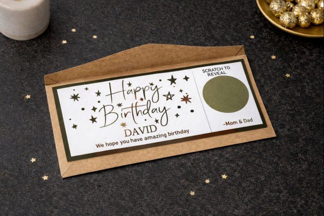 Personalized Scratch-off Birthday Card – Fun Scratch Reveal Voucher ...