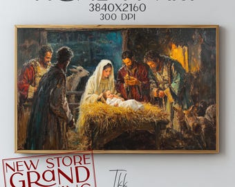Frame TV Art, Manger Scene, Nativity Scene With Jesus Christ, Samsung ...