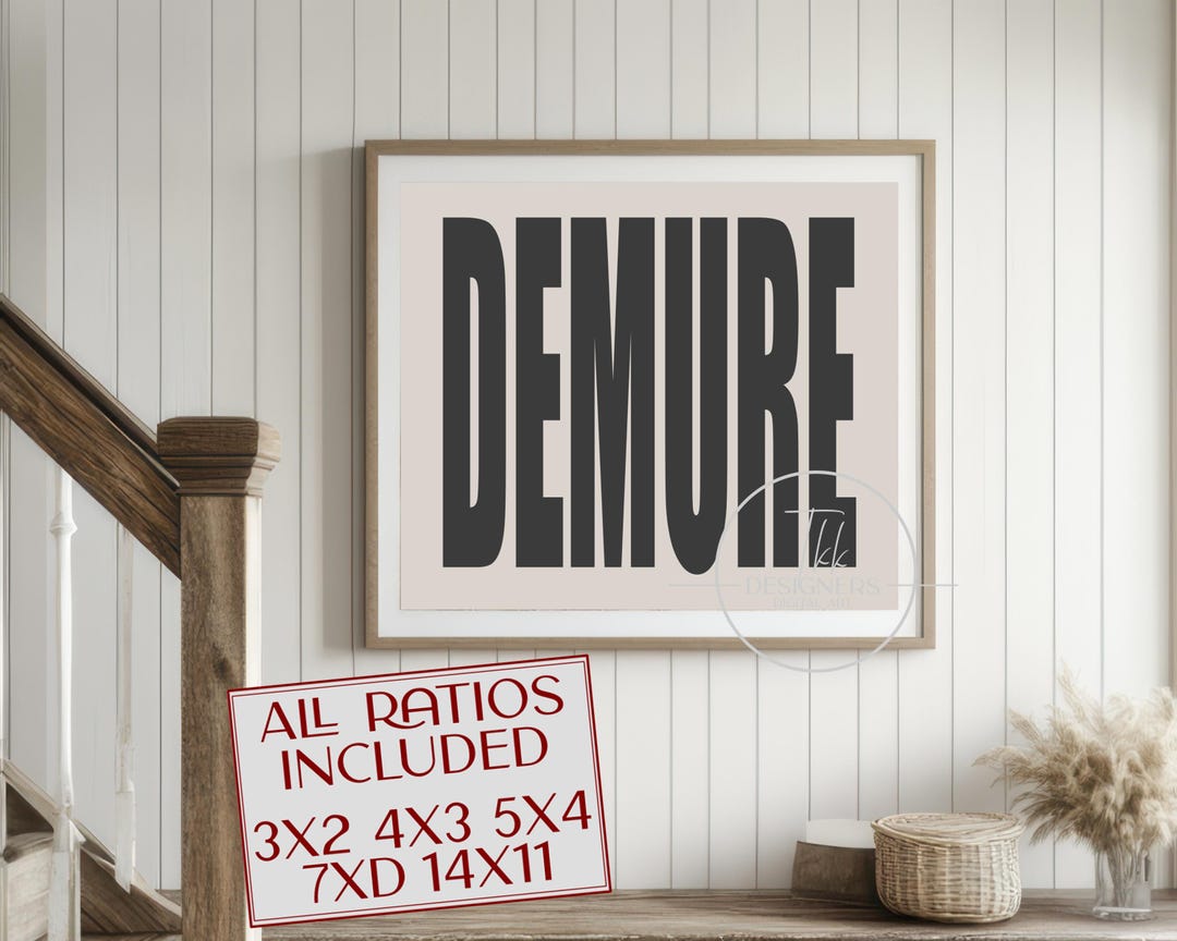 Digital Download Demure Typography Wall Art Poster, Tiktok Trend, for ...